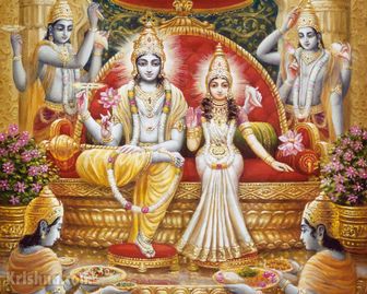 Laxmi Vishnu: Four Vedas Serving Them