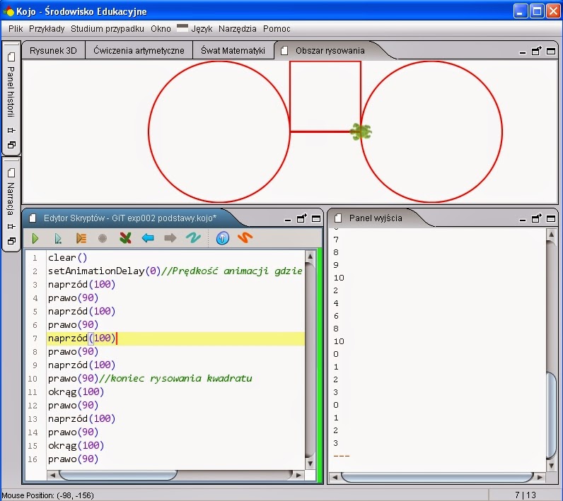 Programowanie Logo w środowisku Kojo: Pierwsze programy w języku LOGO w środowisku KOJO