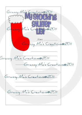 Granny Ma's Creations: My Stocking Stuffer List freebie