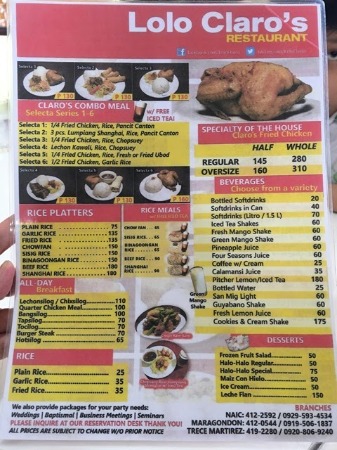 ERICJAZ FOODIES: LOLO CLARO'S RESTAURANT (CAVITE)