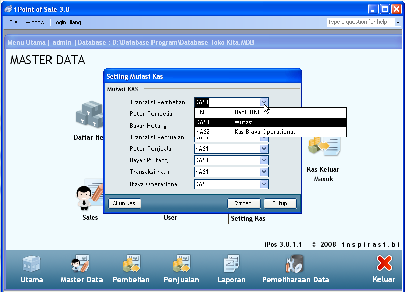 Setting Kas dan Catatan Kas Keluar Masuk di IPOS 3 | Program Toko
