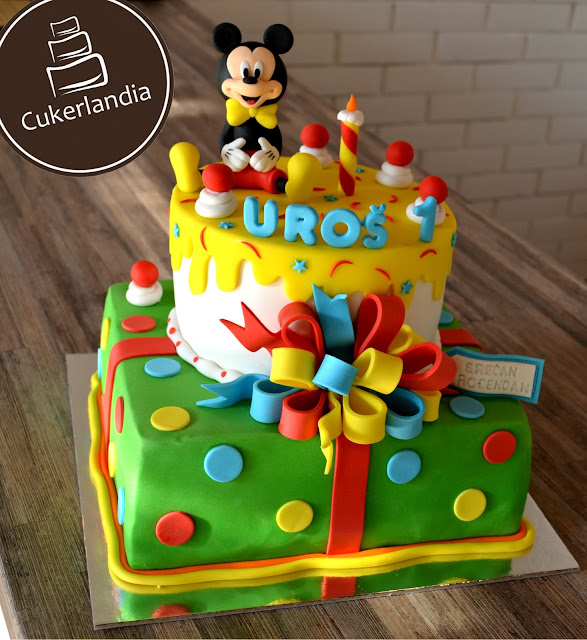 Torte i slatkiši : Miki Maus torta za prvi rodjendan (Micke Mose Cake)