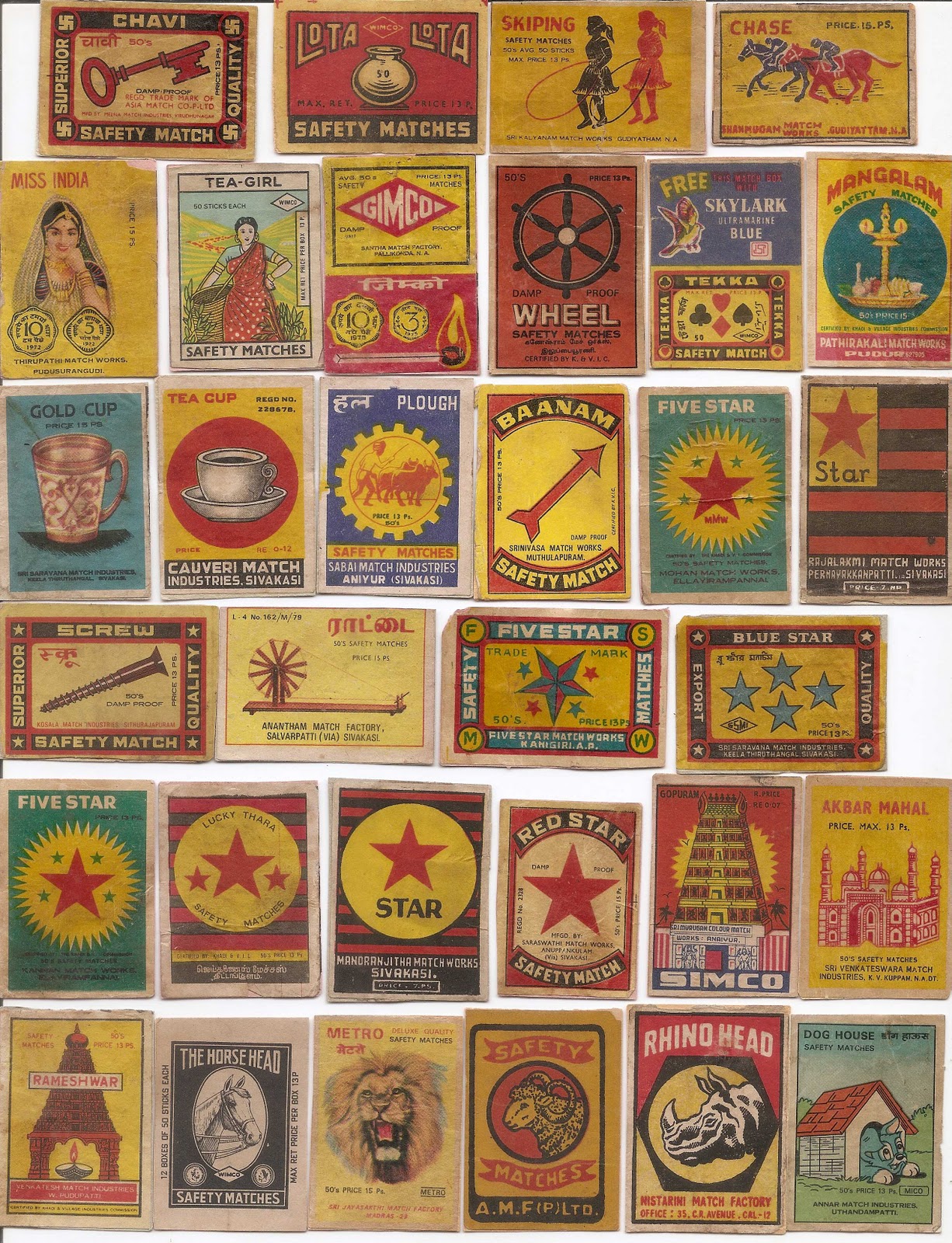 Arnon Reisman - A Phillumenist: Wonderful Indian old matchboxes labels ...