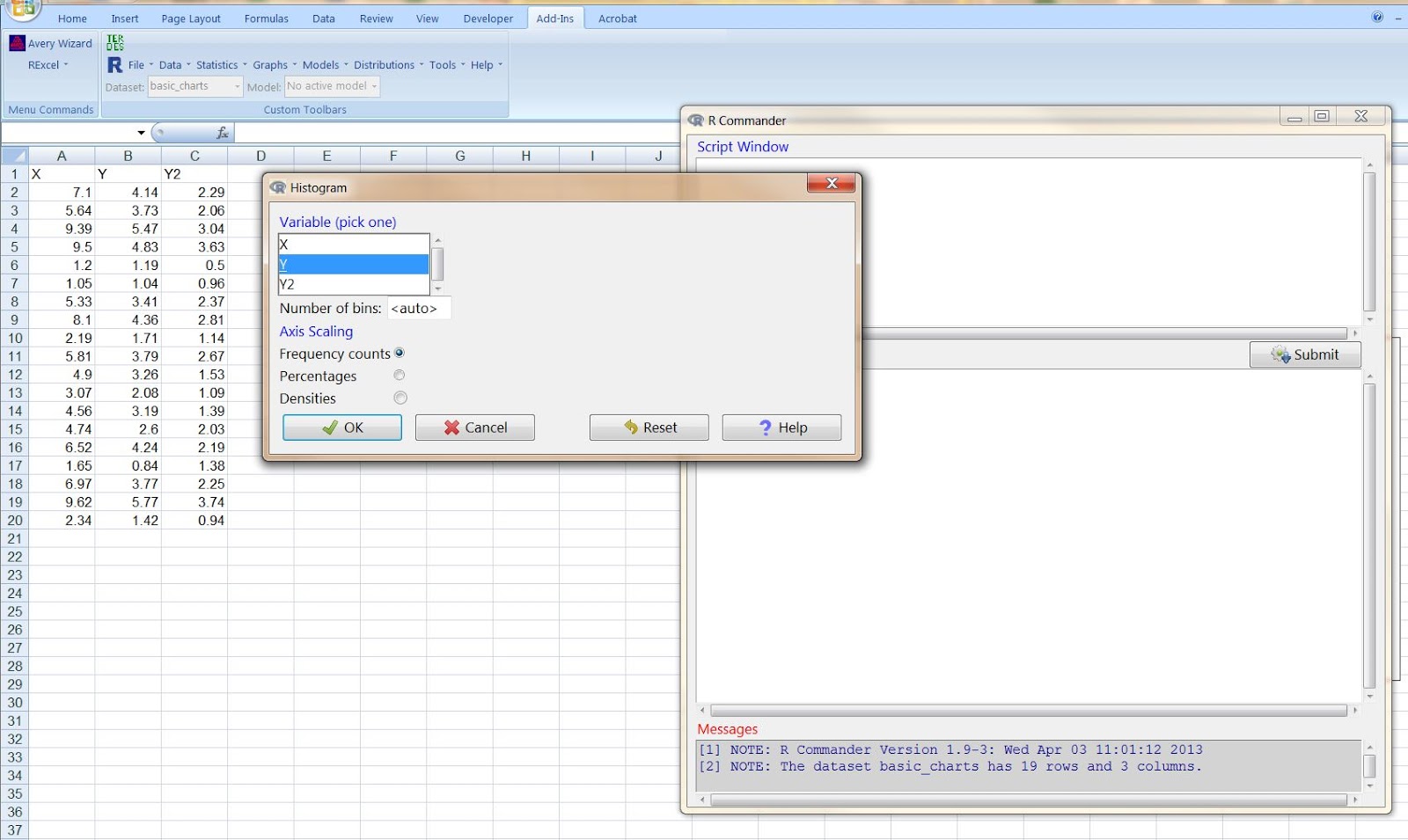 Advanced Graphs Using Excel Working In Rexcel In Ms Excel 2007 