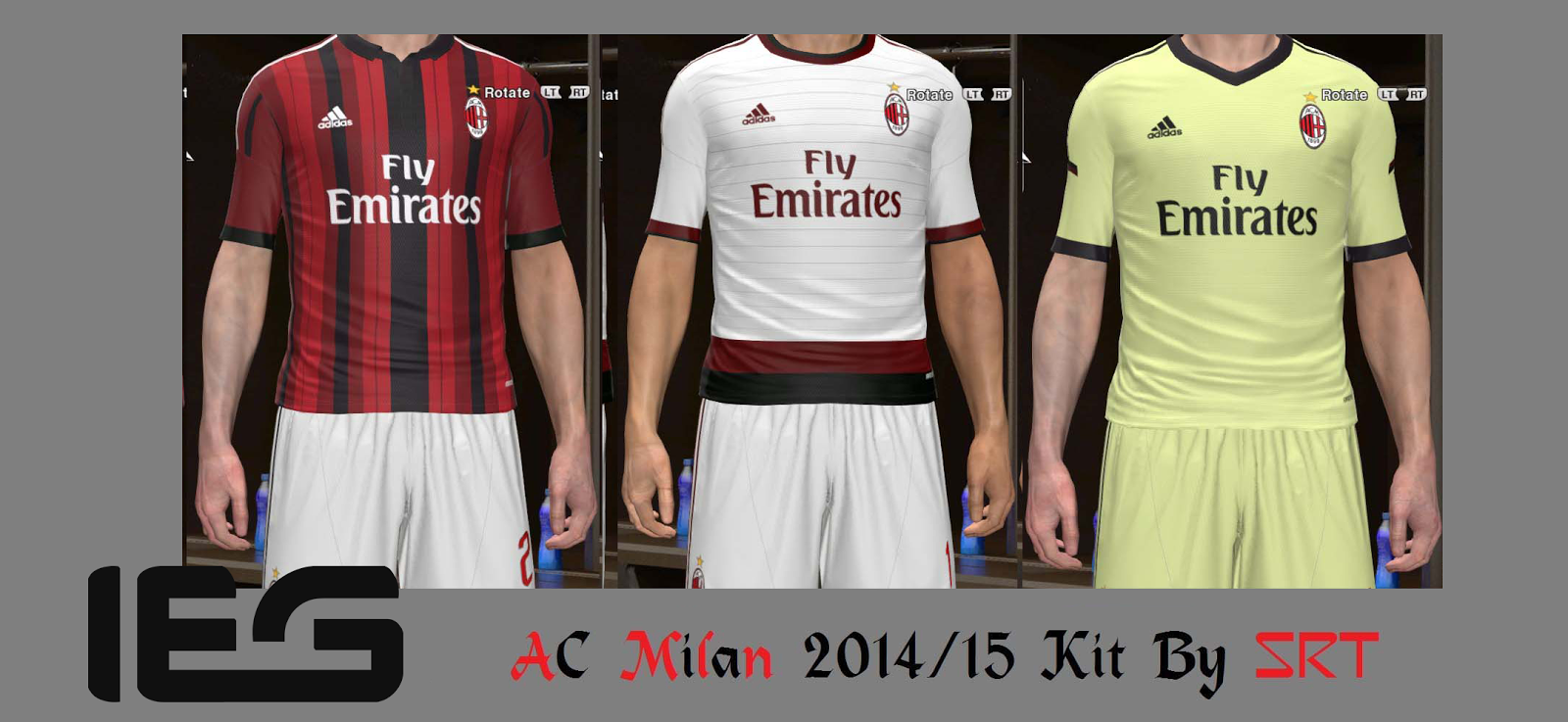 PES 2014: Kit Set AC Milan 2014/15 | Blog Teste Template JV