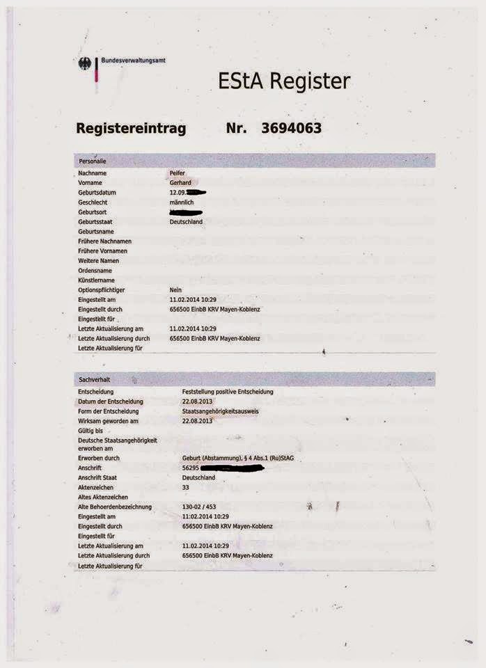 Excalibur - für die Freyheit: Gerd Peifers EStA Register & JOH Preußen ...