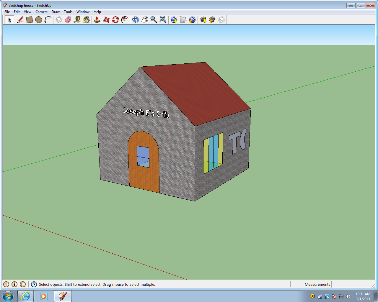 Joseph Ellison's Engineering Blog: Google Sketchup Design exercise 1