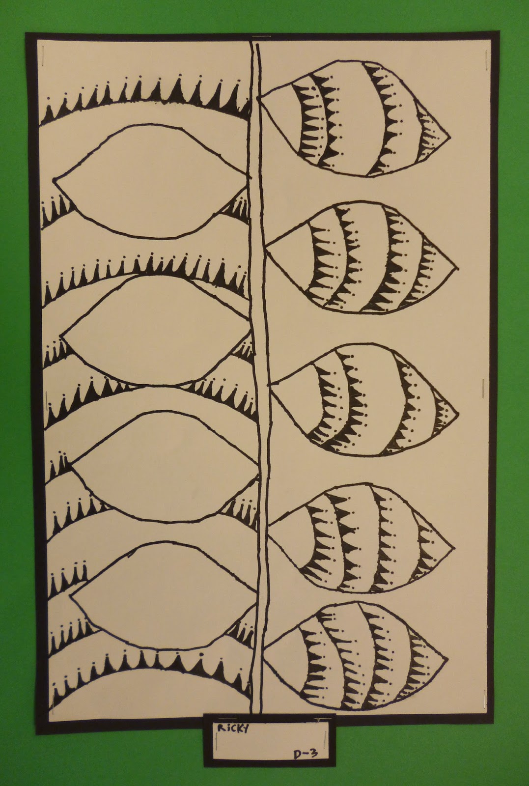 Fall Leaf Zentangle Positive Negative Lesson (Thats a mouth full)