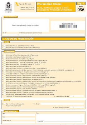 ¿ cómo rellenar el modelo 036