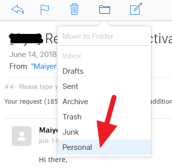 How to move inbox email to a personal folder in iCloud email ~ Nhat Nguyen