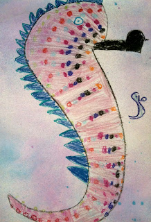 Creating Art: 1st Grade Seahorses