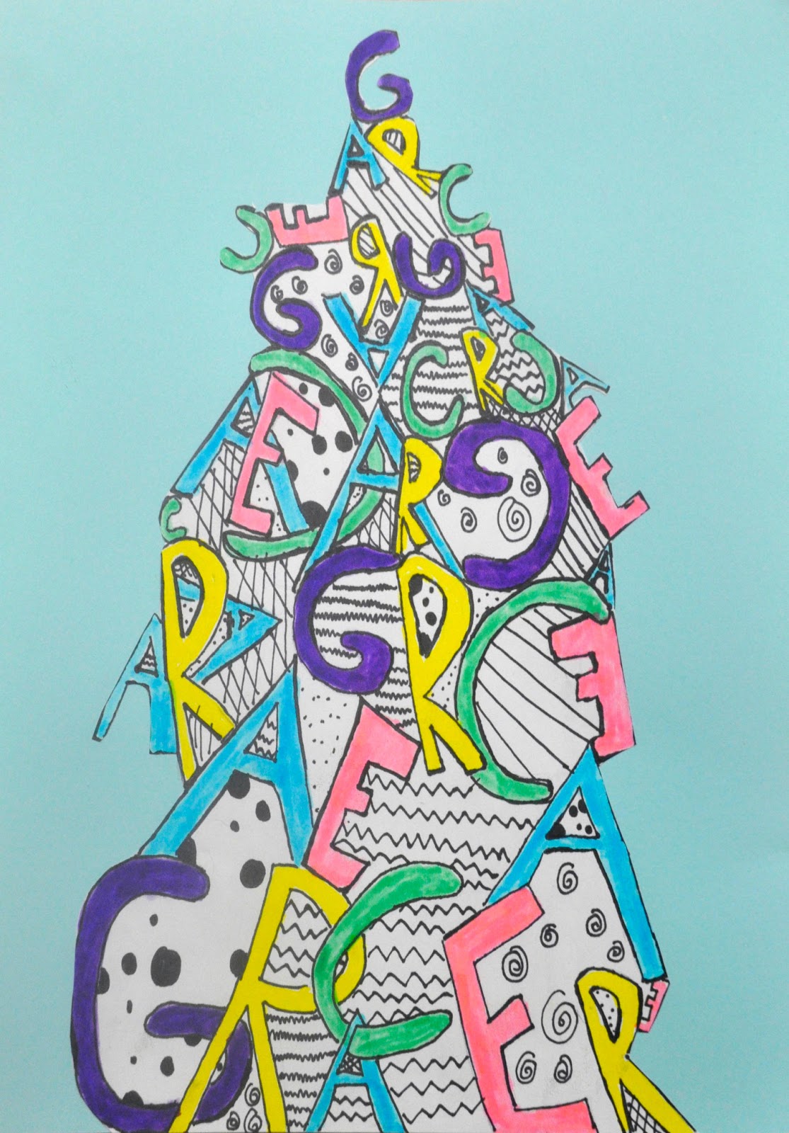 artisan des arts: Raining letters name art - grade 5/6