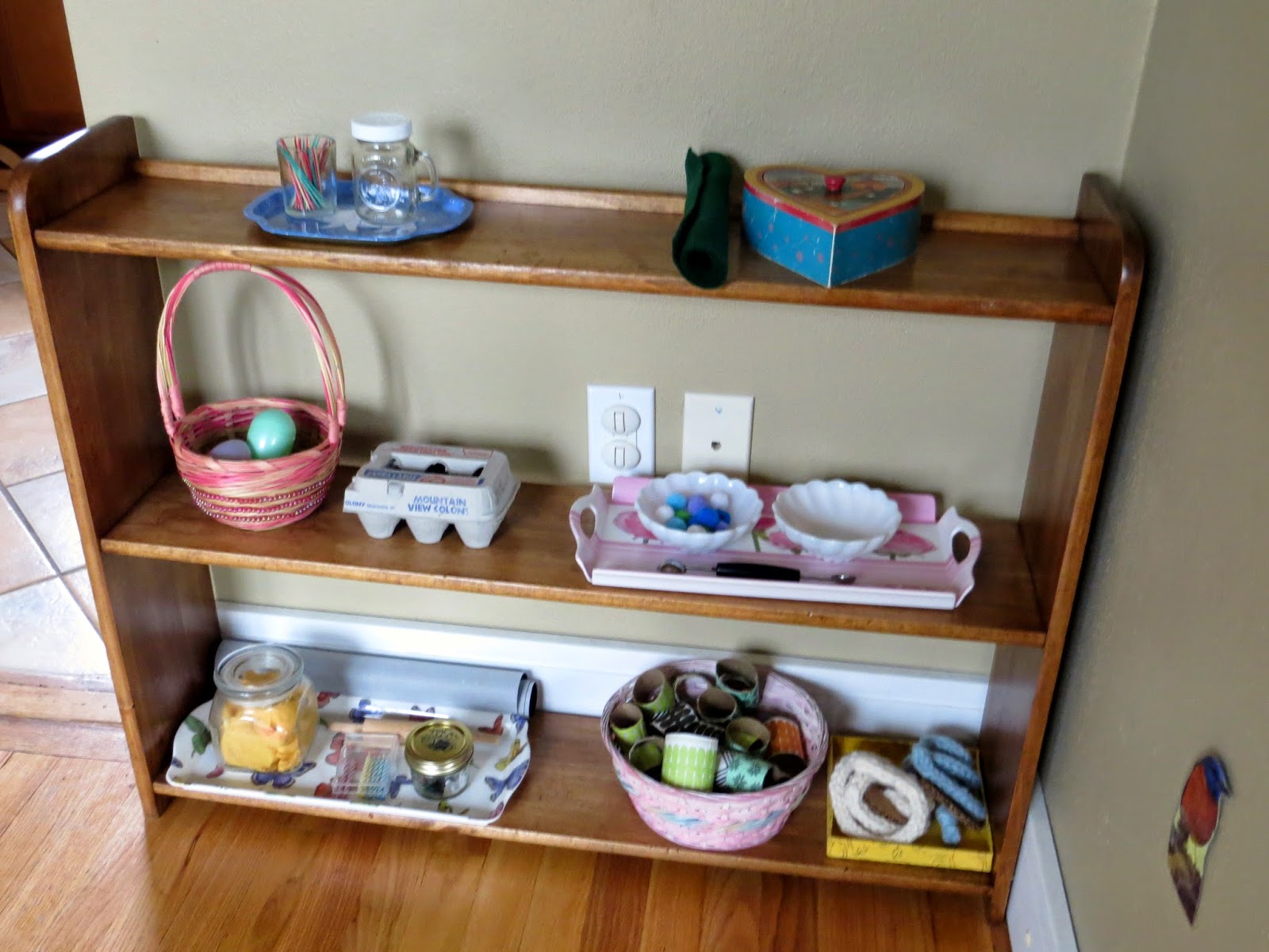 itty bitty love: a little tour: e's practical life shelf