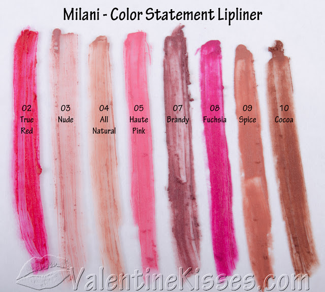 Valentine Kisses: Milani Color Statement Lipliner - all 8 shades - pics ...