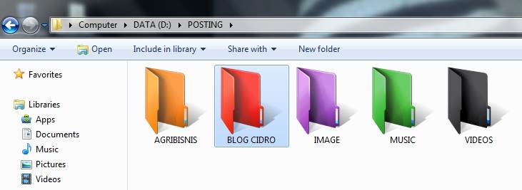 Blog Cebong: Tutorial Mewarnai Folder Pada Windows Agar Tampil Keren