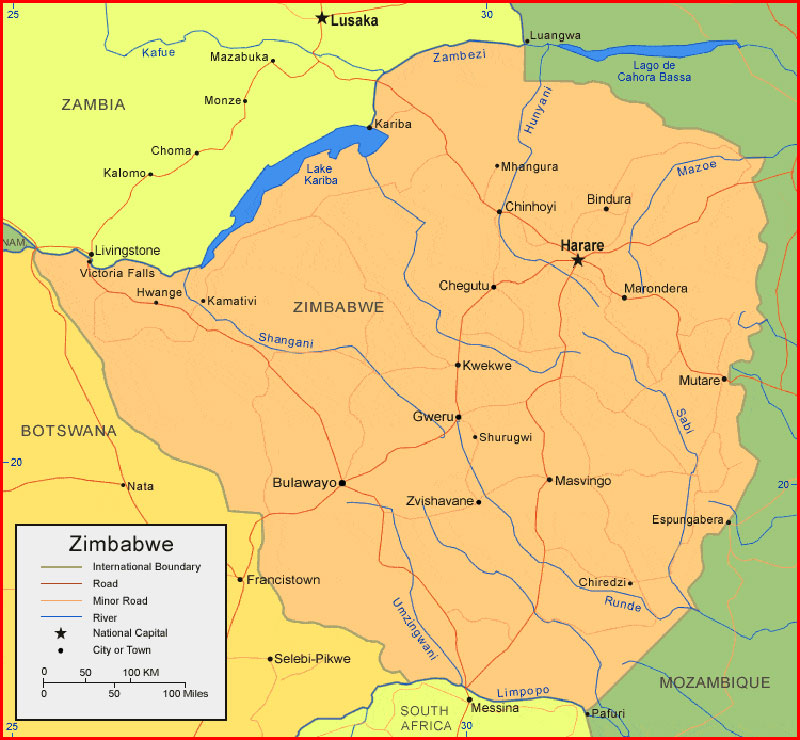 Zimbabwe Map Africa High Resolution - Web Sejarah
