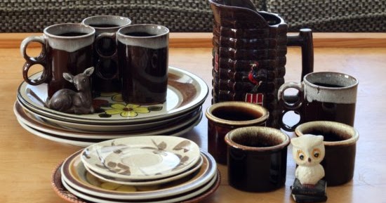 Thrift Haul: Vintage Browns All Around, Beautiful Brown Dinnerware