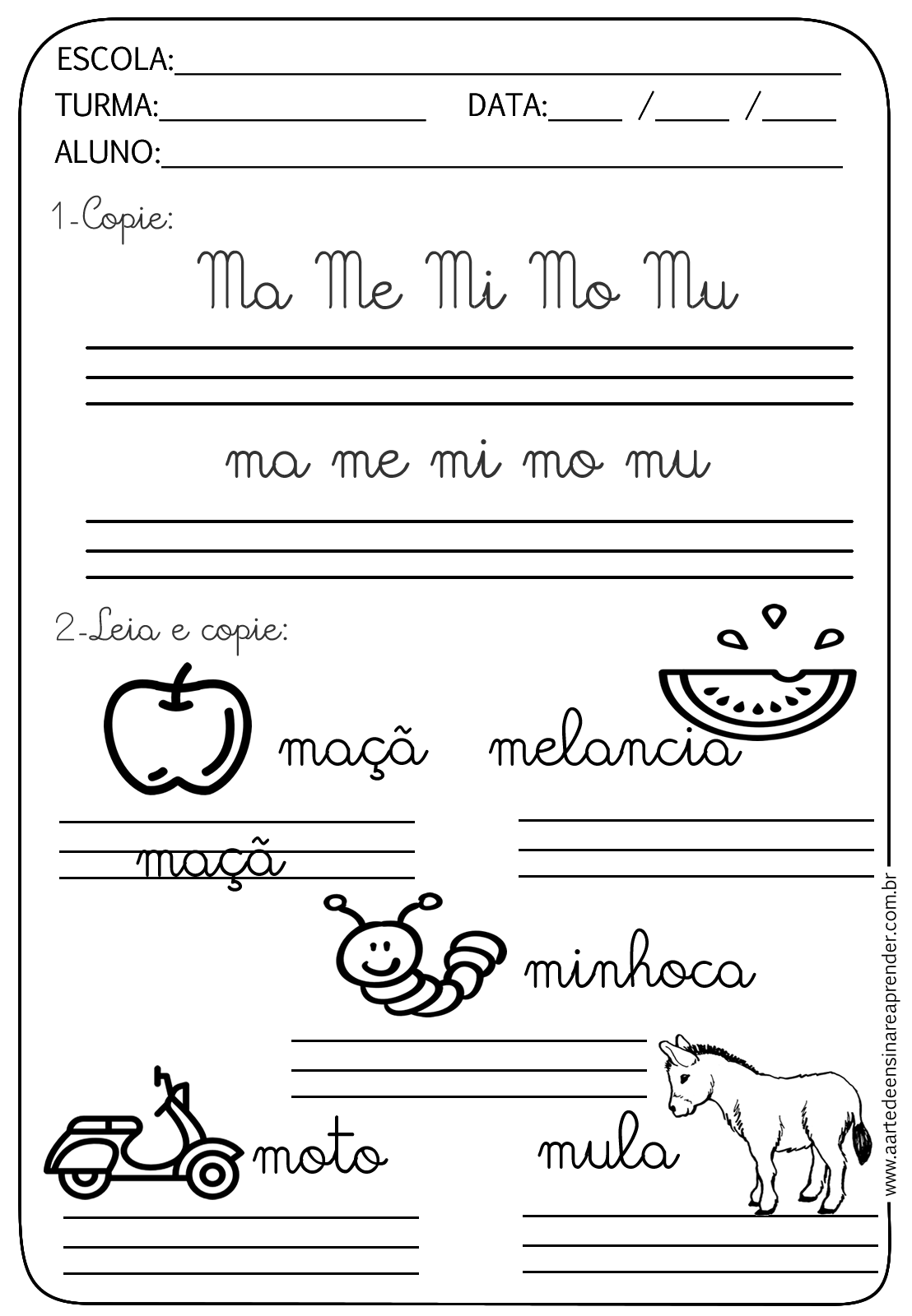 Família Silábica Para Imprimir - LIBRAIN