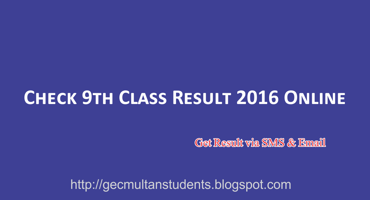Check 9th Class Result Online - All Bise of Punjab - Govt Emerson ...