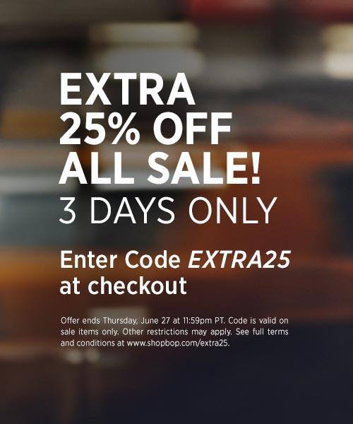 YCFOnline: Take Extra 25% Off At ShopBop
