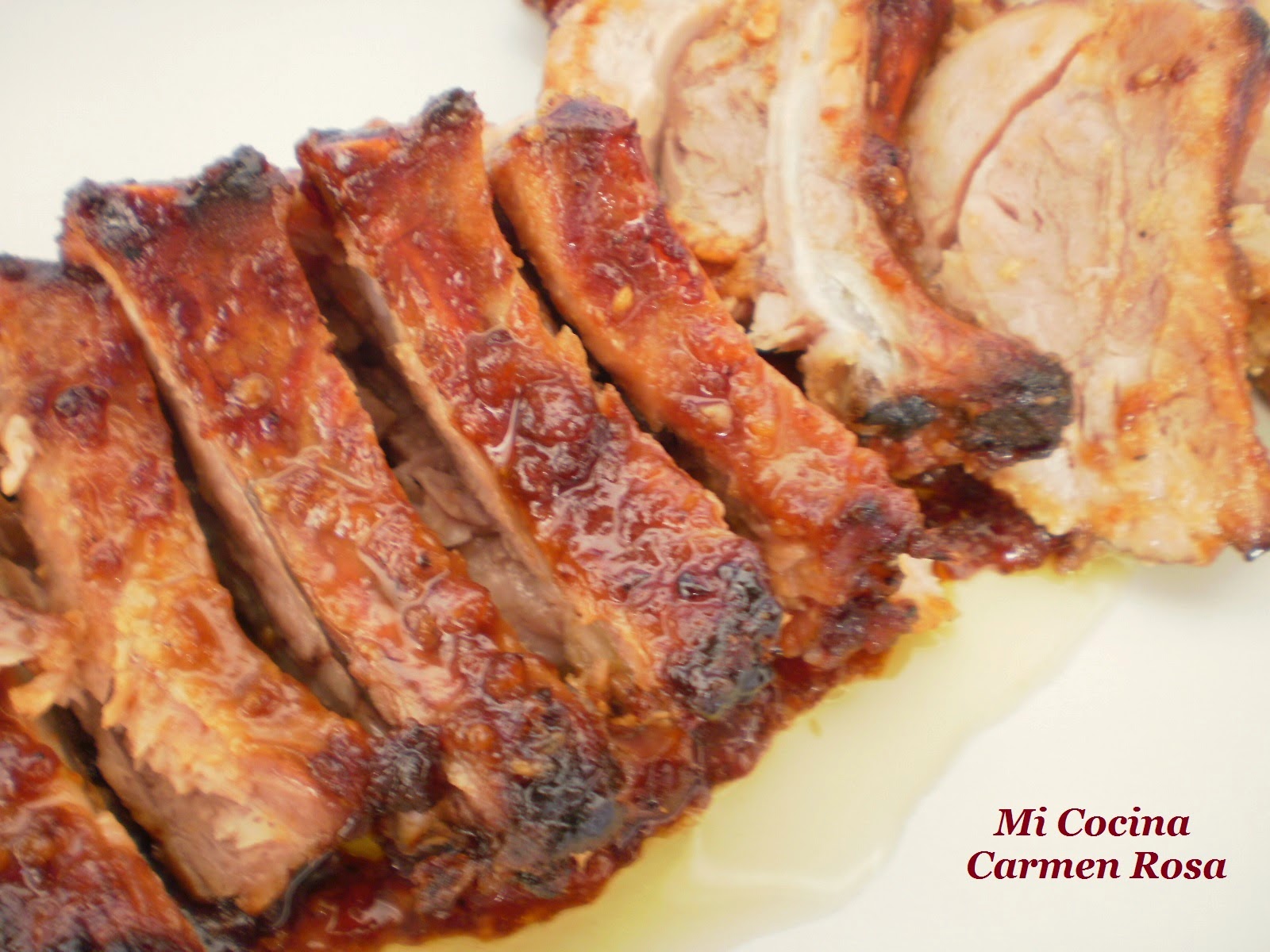 CORBATA DE CERDO MARINADA CON MIEL, ACEITE DE SESAMO, SOJA Y JENGIBRE ...