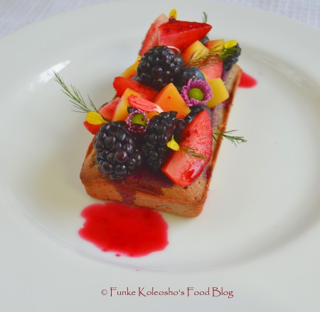 Sorrel (Zobo) Cake, Mixed Fruits & Sorrel Syrup
