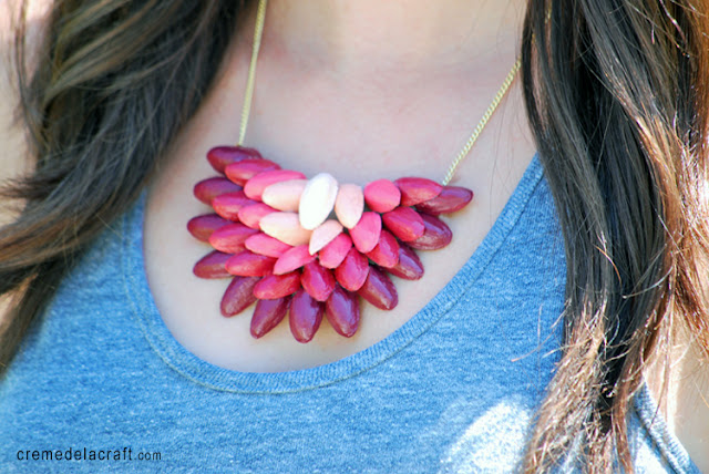 DIY: Ombrè Necklace From Pistachio Shells