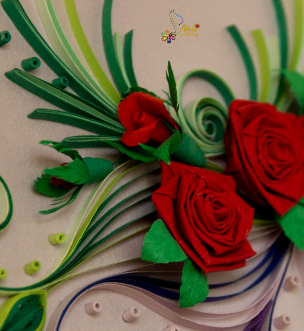 Neli Quilling Art: Quilling card -red roses
