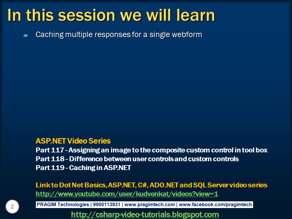 Sql Server Net And C Video Tutorial Part 120 Caching Multiple Responses For A Single Webform