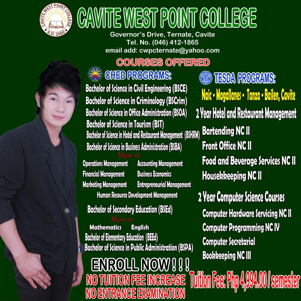 Cavite West Point College: BASIC INFORMATION ABOUT CAVITE WEST POINT ...