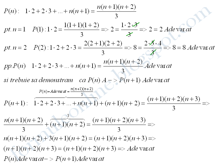 Inductie matematica exercitiu rezolvat 7 | formule online probleme si ...