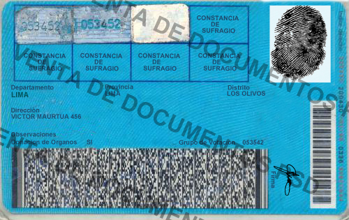 venta de cedulas y documentos: DNI Peruano - Plantilla PSD Editable