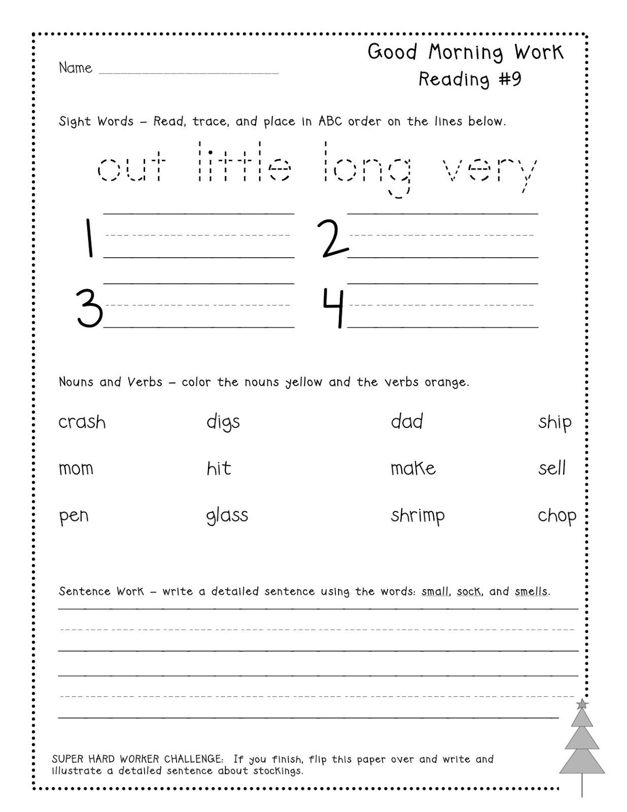 GOOD MORNING WORK - READING + TESTER PAGES - Teacher Idea Factory