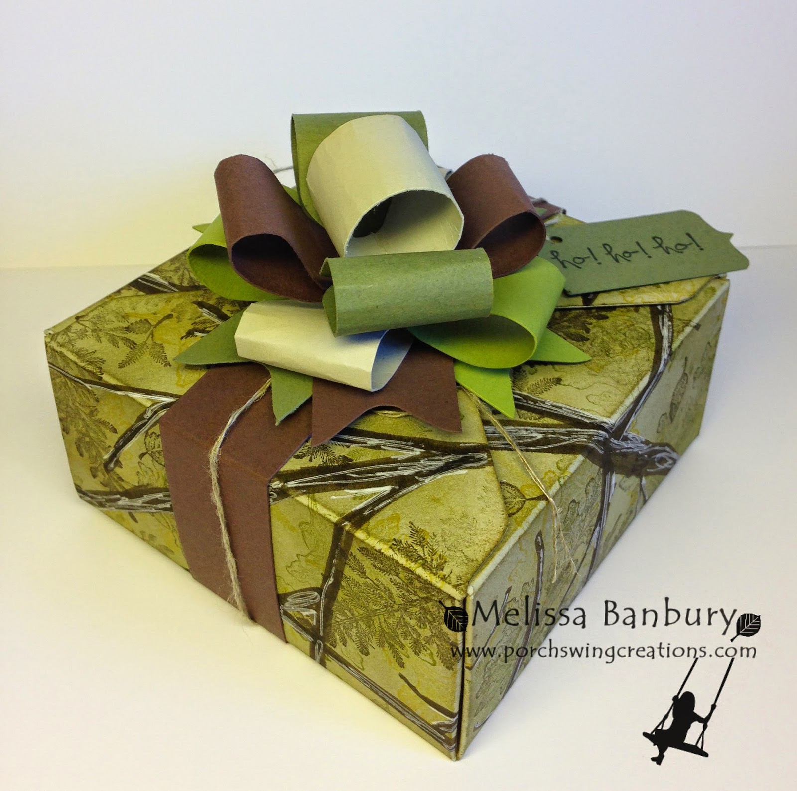 Porch Swing Creations: Christmas Camouflage Box & Bow Tutorial