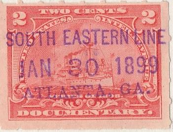 1898 Revenues: Southern Railroads: South Eastern Line