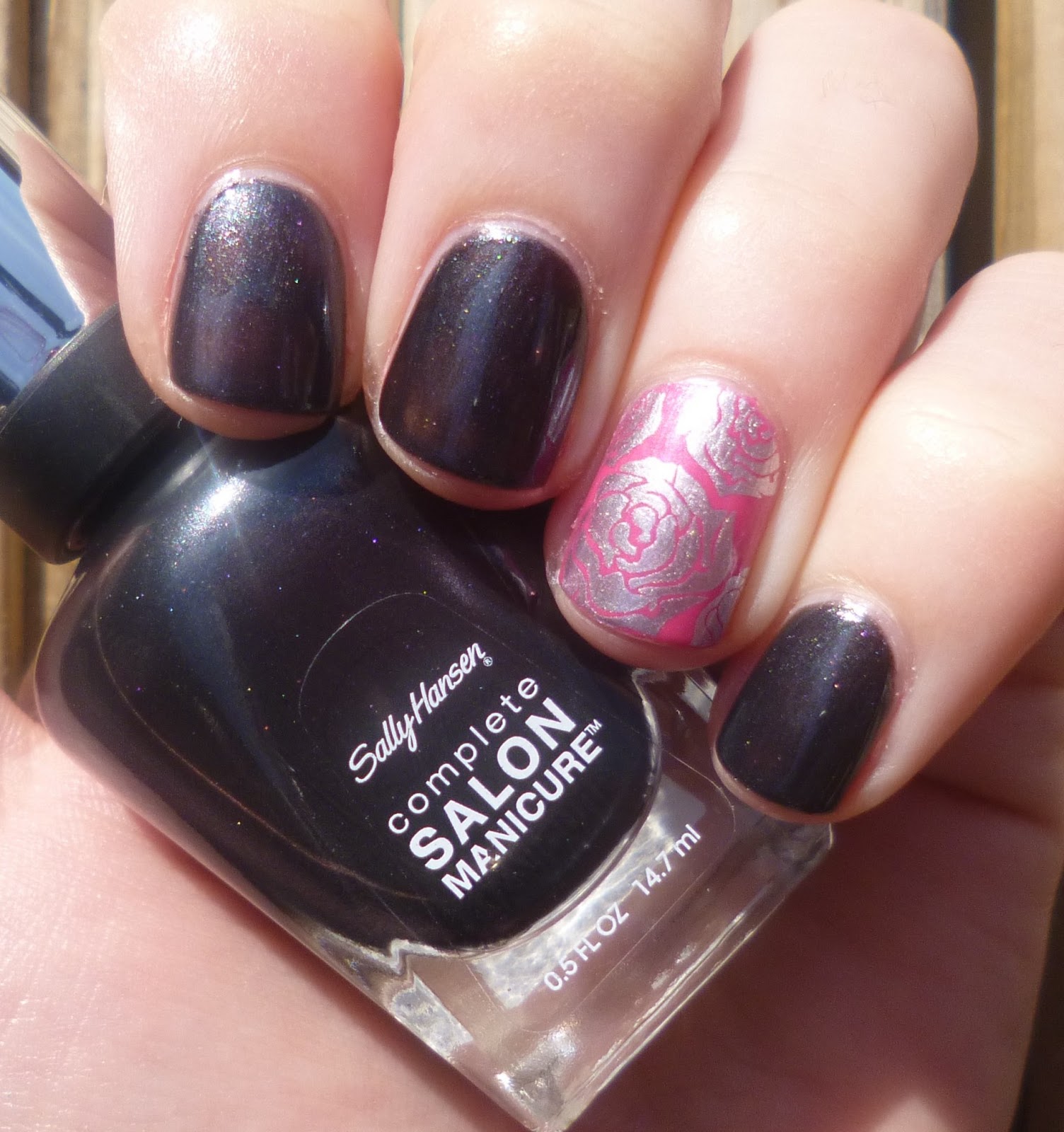 Lou is Perfectly Polished: Barbed Wire Nails with Rose Accent