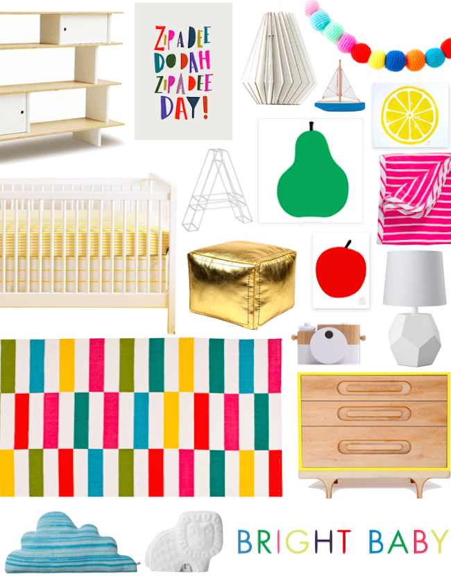 A Lovely Lark: Bright Baby Nursery Design Board + A Giveaway!