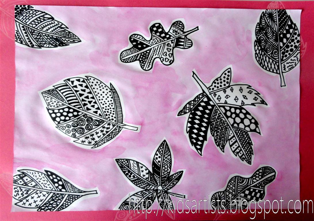 Kids Artists: Patterned leaves