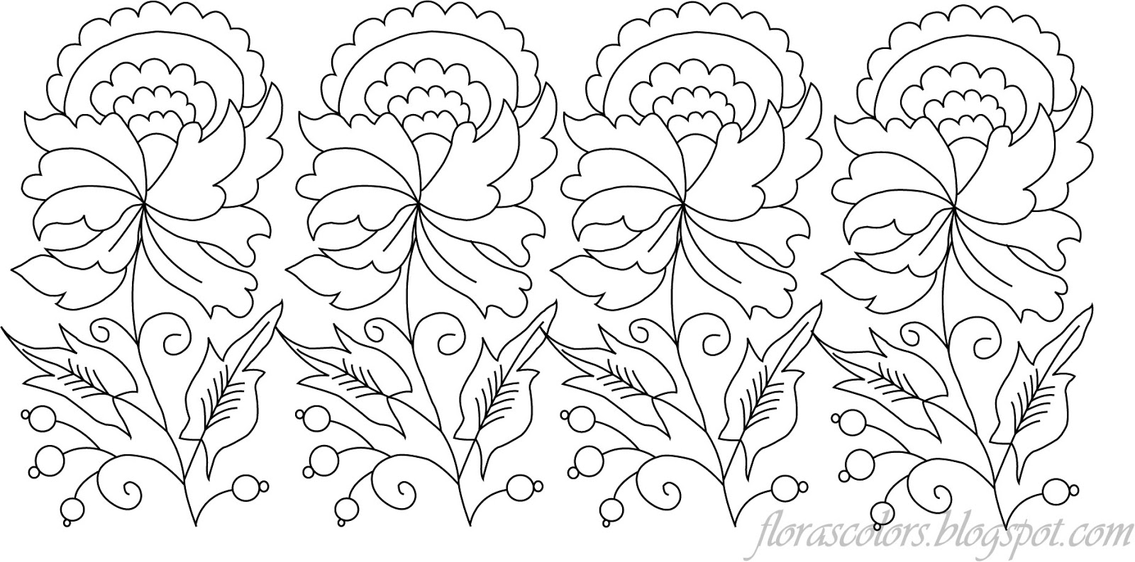 Flora's Colors: Free Hand Embroidery Pattern