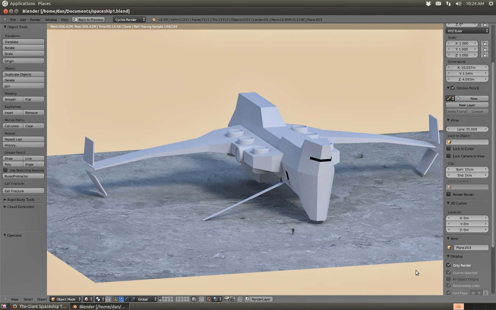 Dan Brown CGI | Sci-fi Art: Gunship WIP