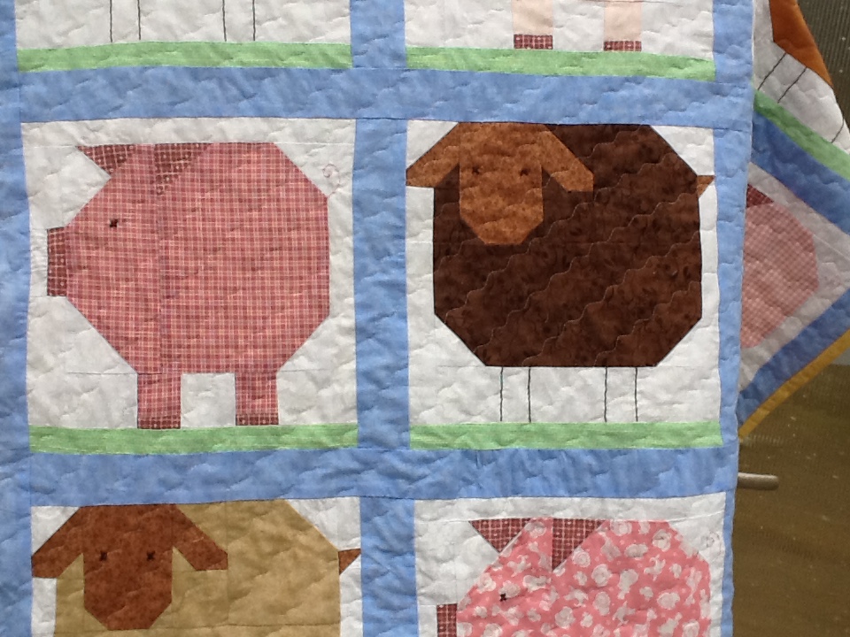 On Aunt Mildred's Porch: Penny Pig and Woolly Sheep Quilt