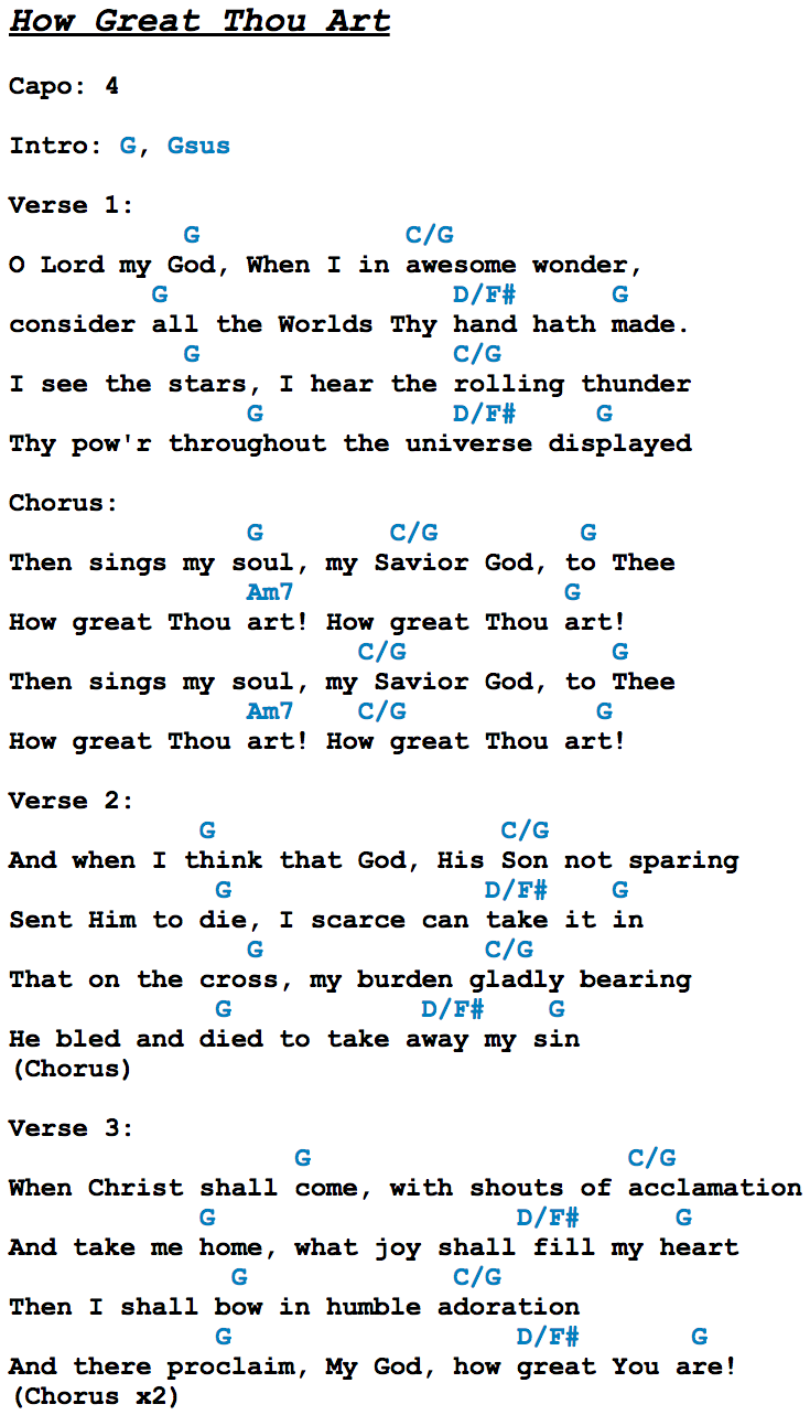 How Great Thou Art [#Chord] [#英] [#詩歌] [#崇拜和讚美] | Jesus ️ HK
