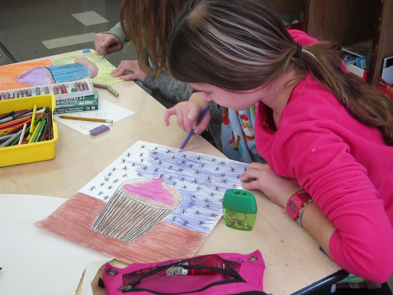 Studio Art with Ms. Hopenwasser: Grade 6: Drawing Cupcakes!