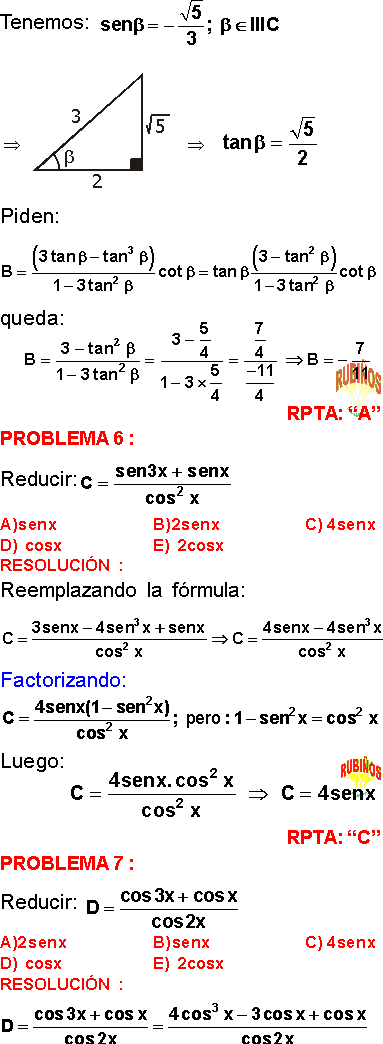 IDENTIDADES DEL ANGULO TRIPLE EJERCICIOS RESUELTOS DE TRIGONOMETRIA PDF
