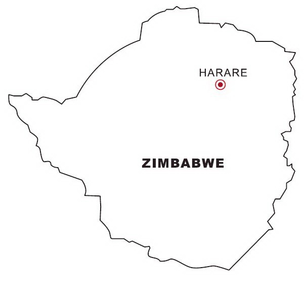 Mapa de Zimbabwe para colorear - COLOREA TUS DIBUJOS