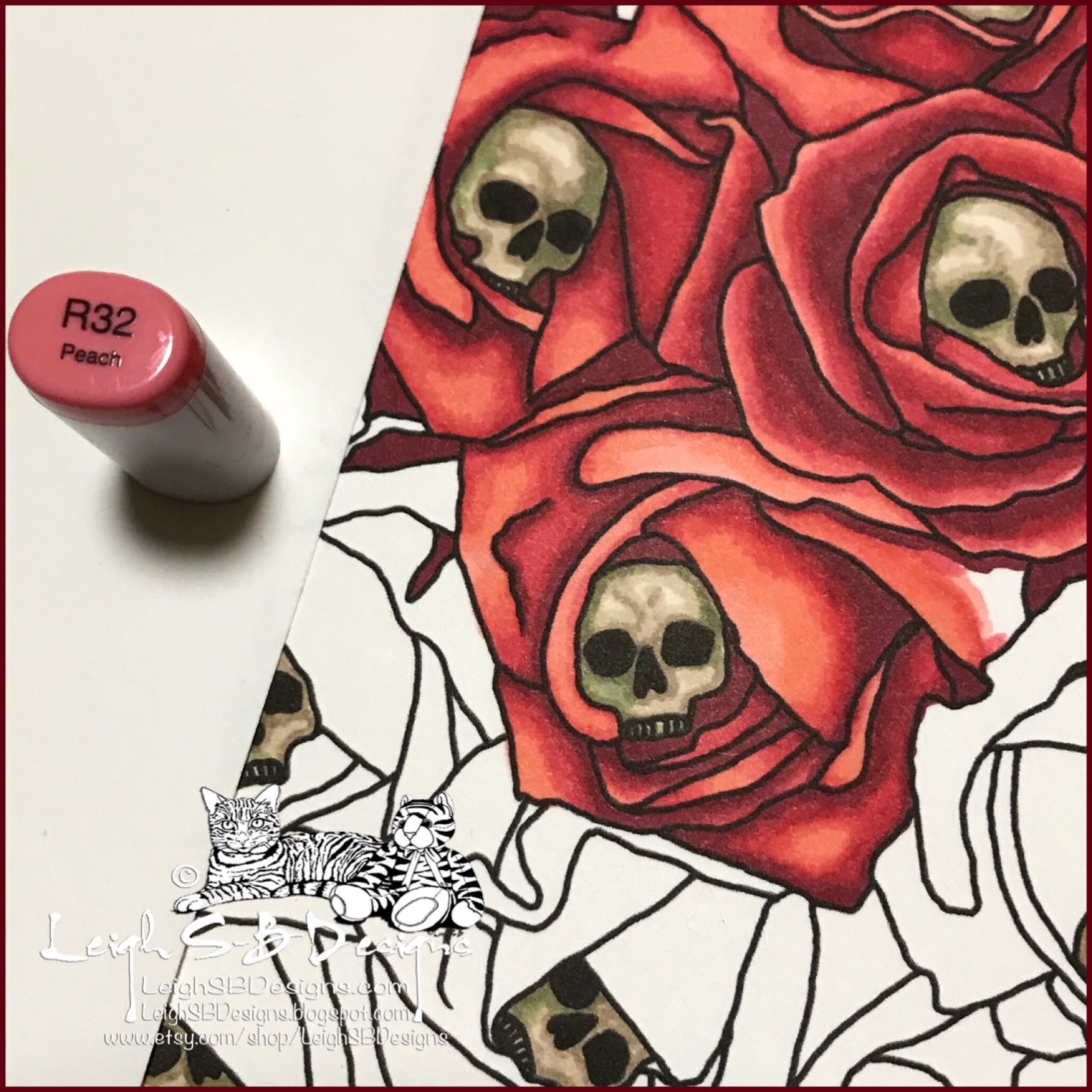 LeighSBDesigns: Tutorial Tuesdays: Red Roses Copic Colouring with Leigh!