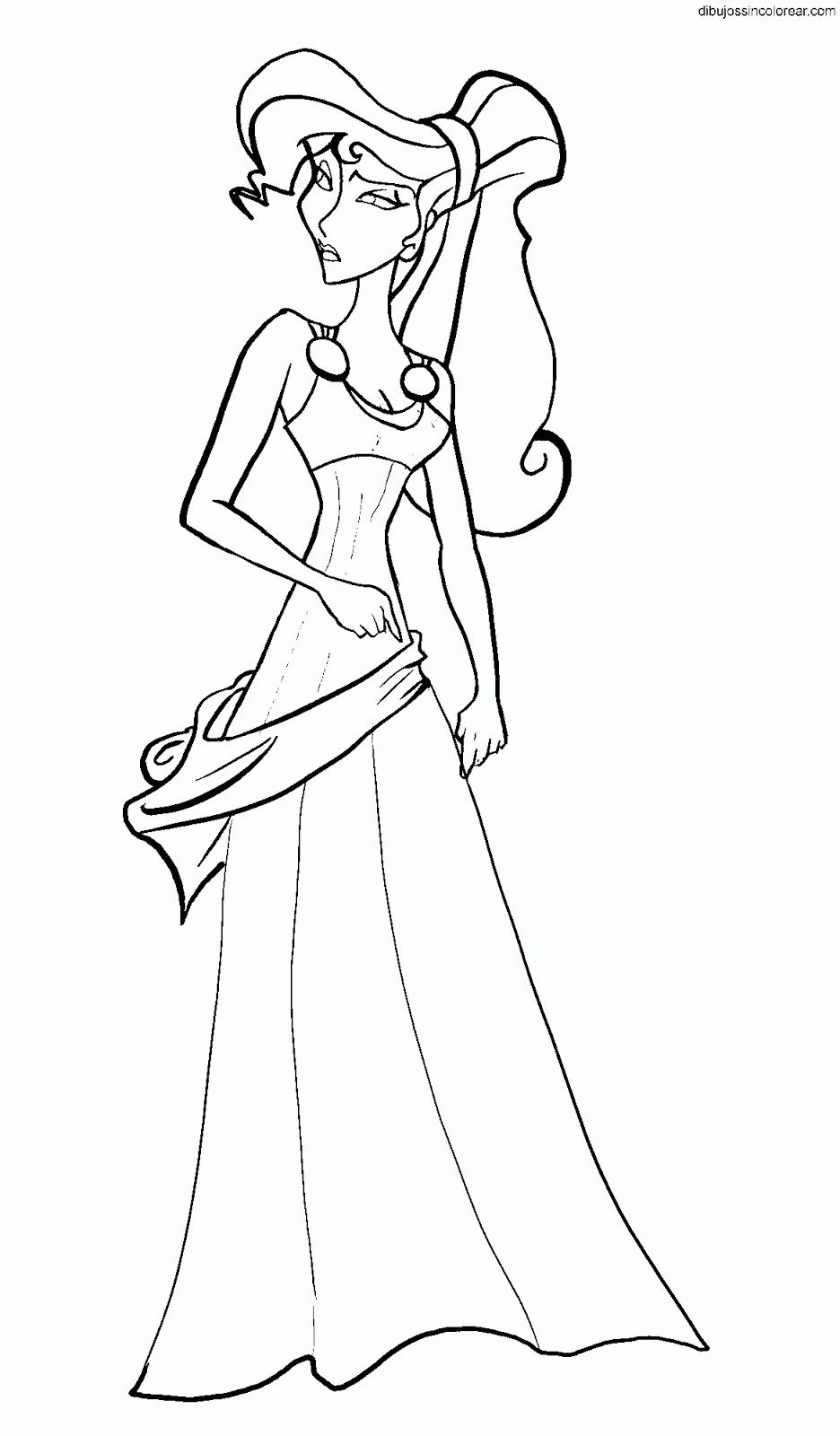 Dibujos Sin Colorear: Dibujos de Megara (Hércules) (Princesa Disney ...
