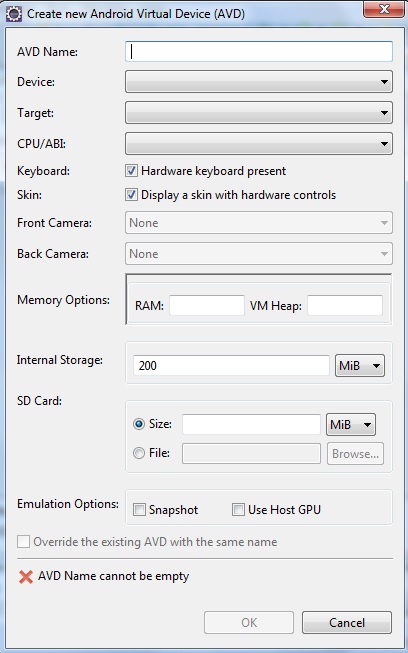 Android Virtual Device Configuration