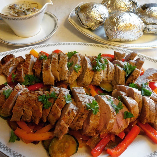 Edels Mat : Helstekt indrefilet av svin med sopp- og estragonsaus