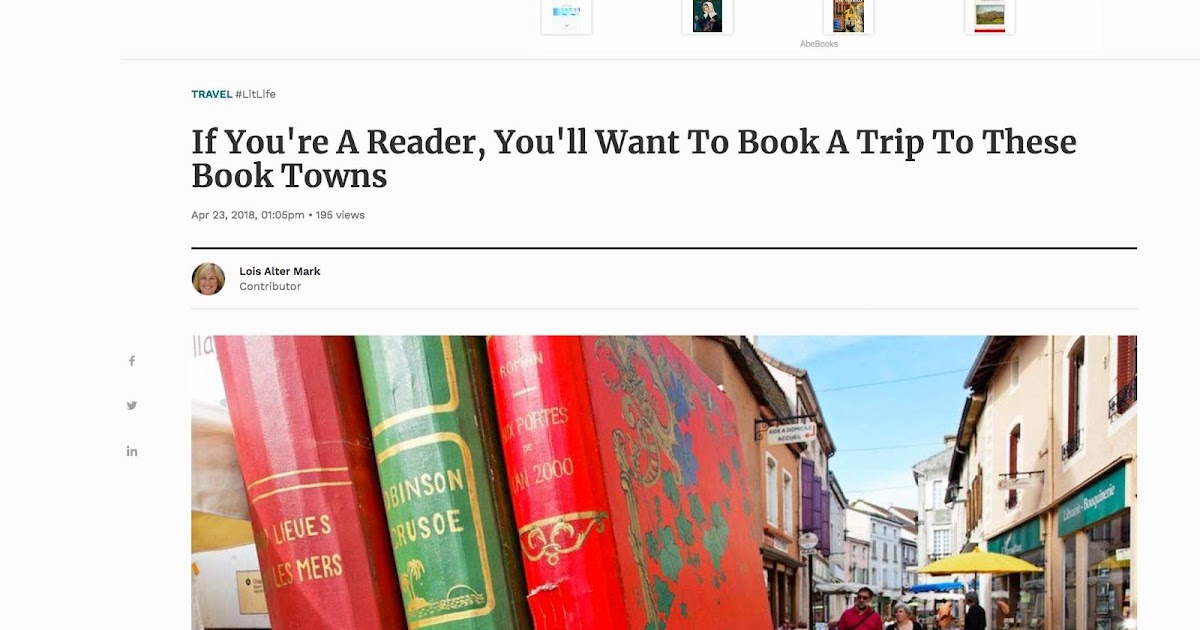 Bookshelf: Book Towns interview in Forbes